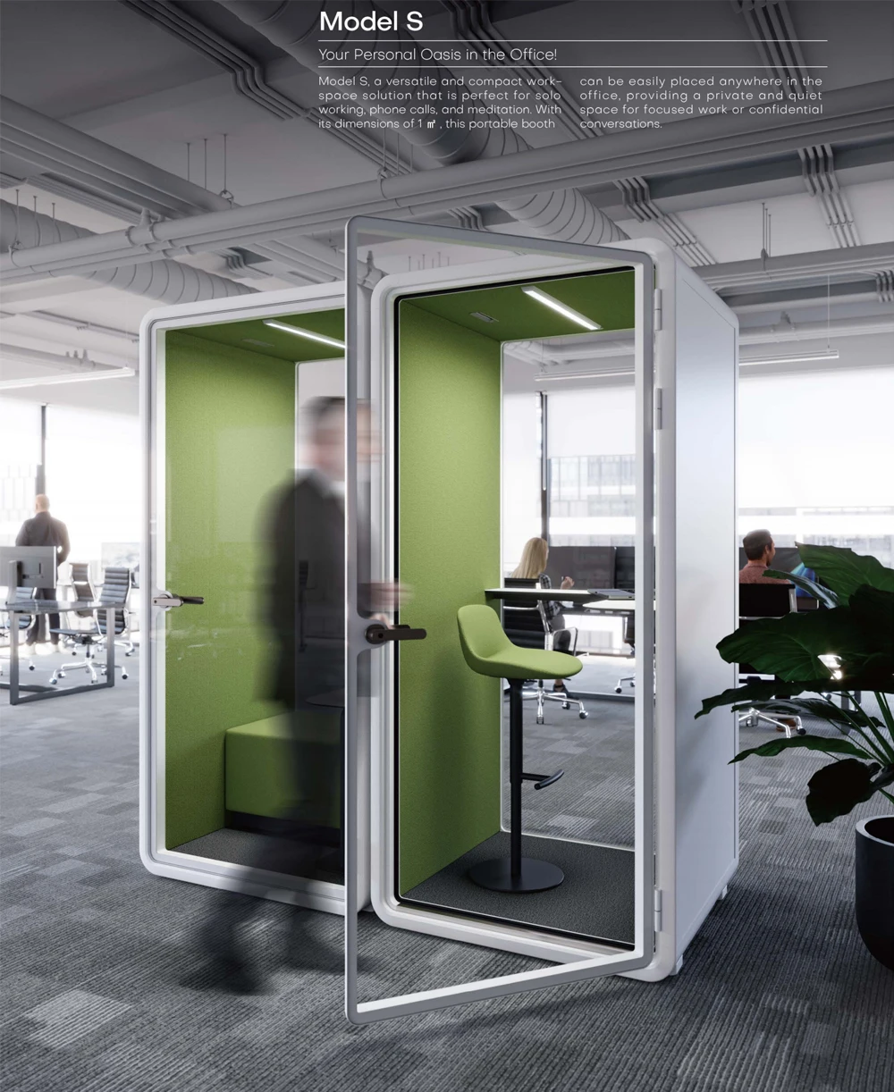 Movable Small Office Privacy Phone Pod Cubicle Pods Silent Booth for Home