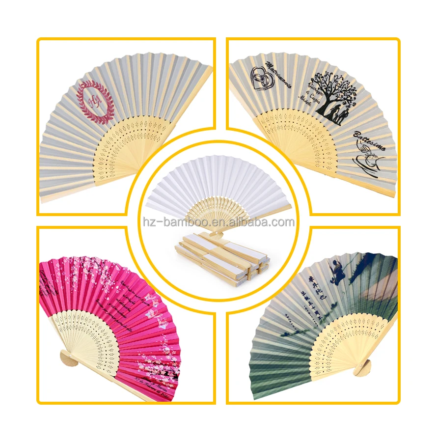 Custom Diy Blank Paper Fan 7 Inch Portable Hand Fan Painting White ...