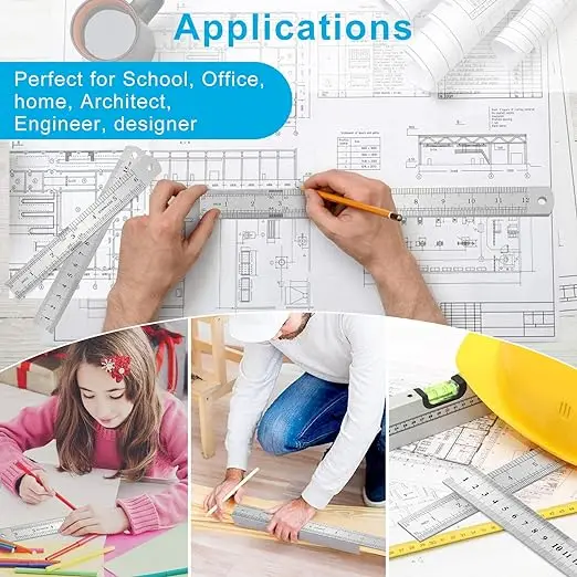 Straight Edge Safety Stainless Steel Measuring Ruler Custom Digital ...