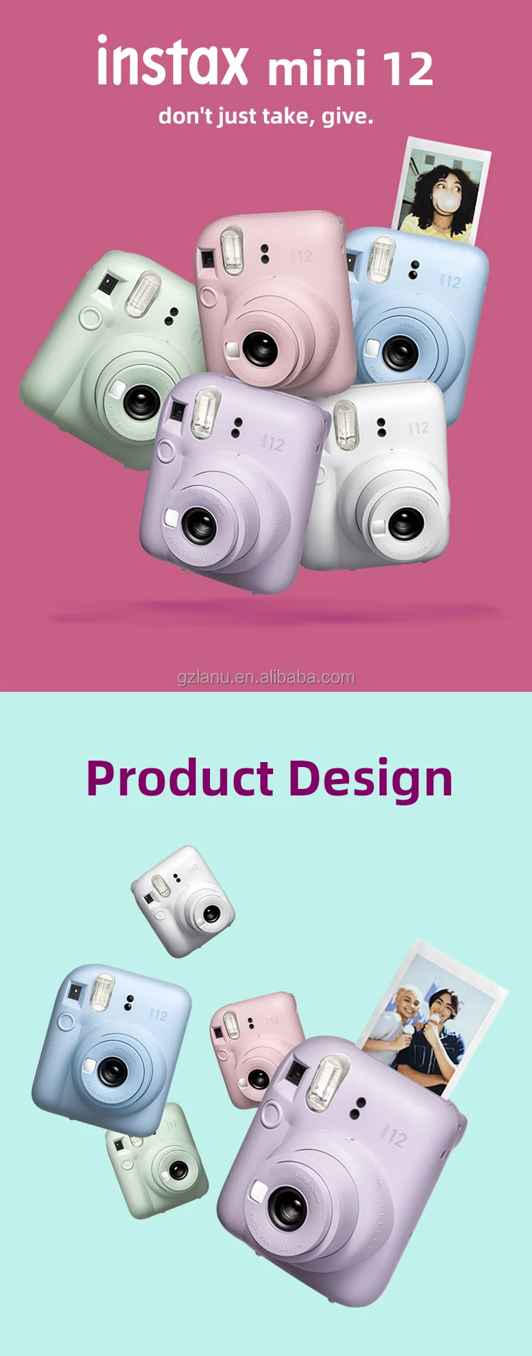Fujifilm Instax Mini 12 Instant Film Camera - Portable 3-Inch Color ...