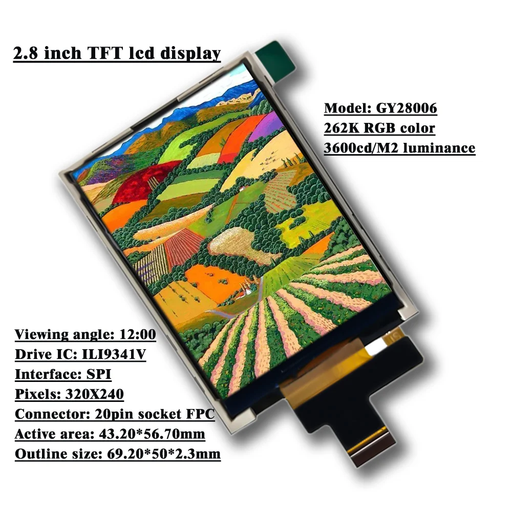 3600cd 262k Rgb Color 2 8 Inch Tft Lcd 240x320 20 Pin Socket Fpc 2 8 3600cd-262k-rgb-color-2-8-inch-tft-lcd-240x320-20-pin-socket-fpc-2-8