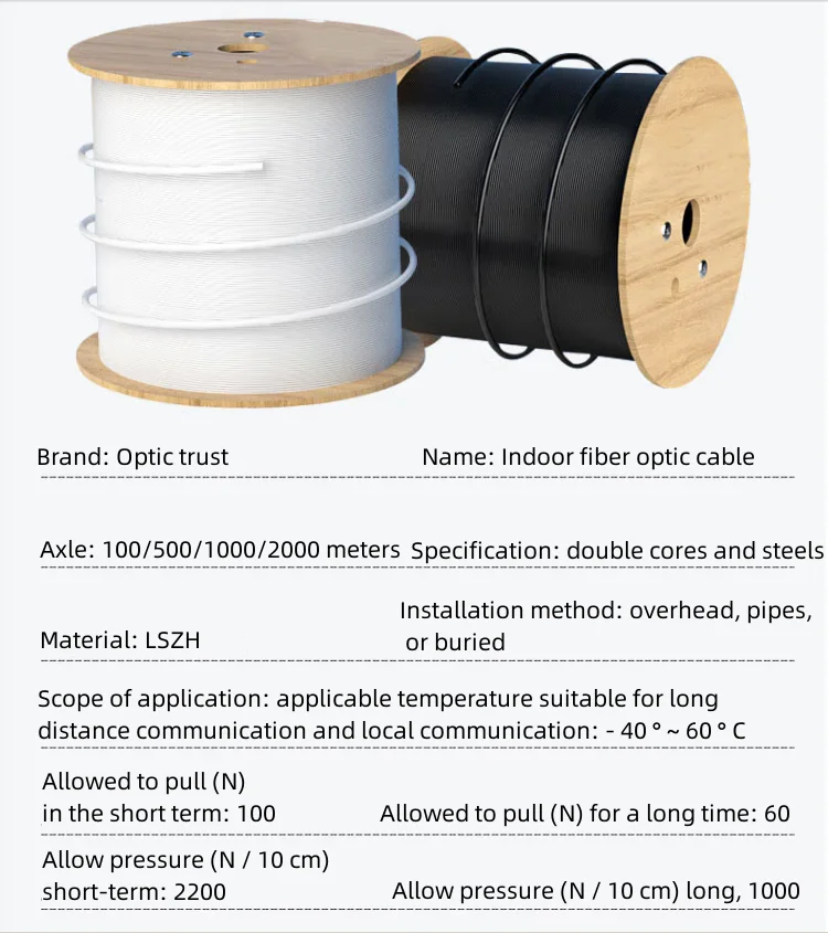 High Quality Optical Fiber 2core Cable Factory Price 12 Core Fiber ...