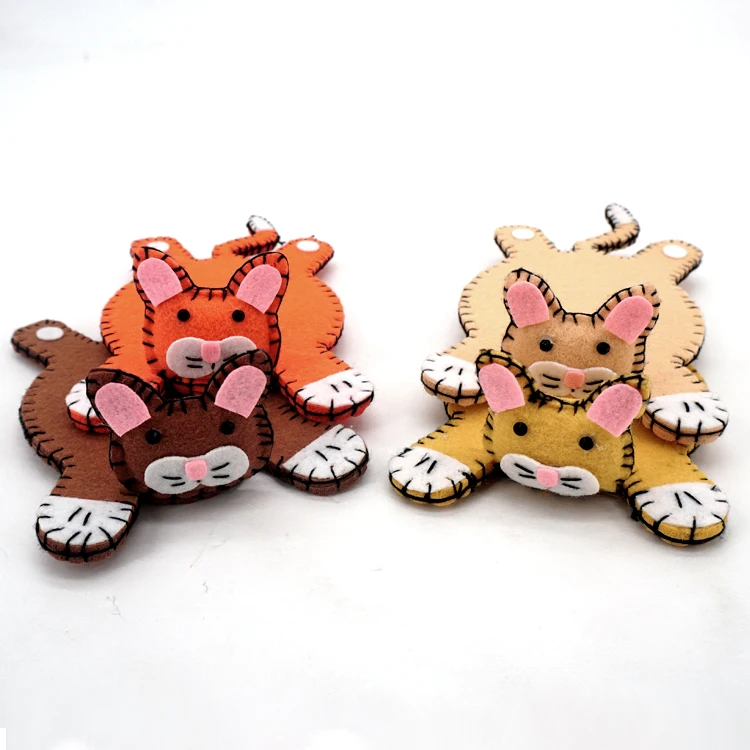 Cute Felt Animal Shaped Tea Coasters Hand Made Drink Coasters Tiger ...