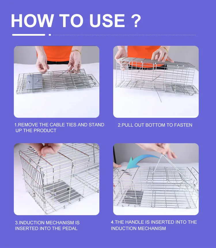 Customized Foldable Humane Cat Trap Cage - Eco-Friendly Animal Control