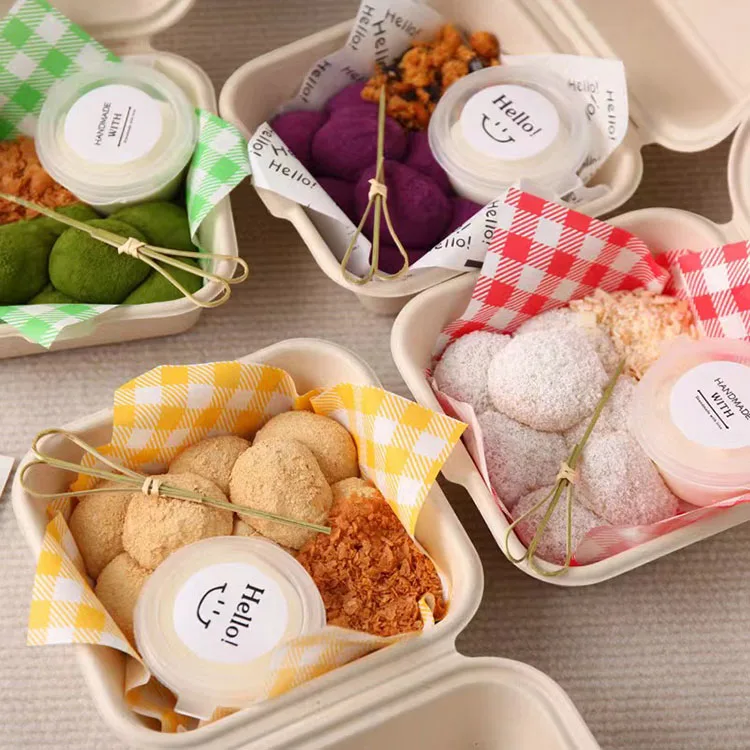 Food Grade Mini Burger Box Microwavable Bagasse Bagasse Fast Food Box ...