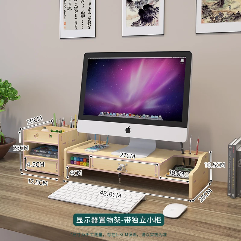 Wooden PC Monitor Riser Lap Tray Computer Laptop Table Rack Desktop ...