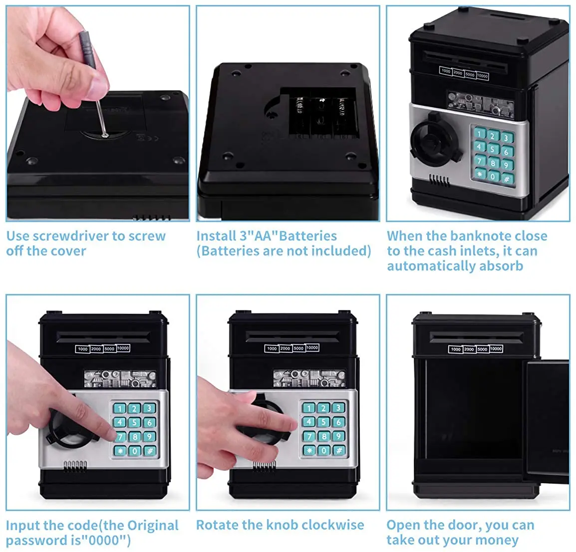 ATM Mini Password Money Box - Safe Coin Saving for Kids