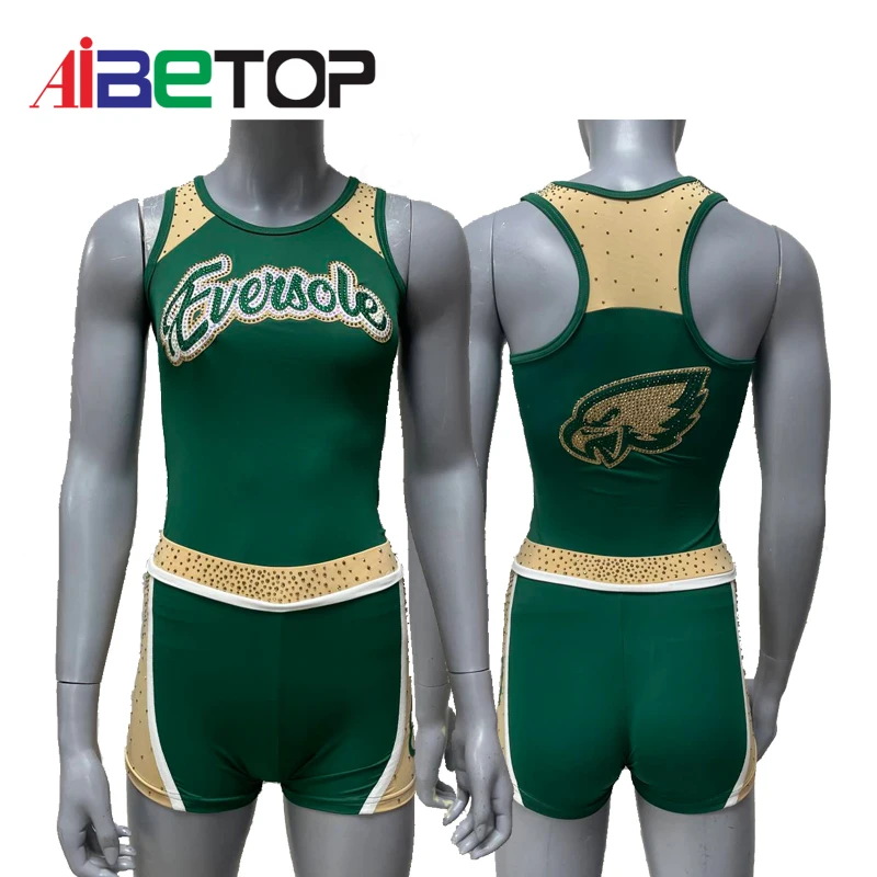 Factory Practice Wear Cheer Cheerleading Top And Short 2 Pieces For ...