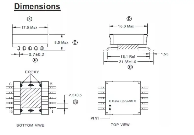 Small Size High Frequency Transformer Ee10 Ferrite Core Transformer ...