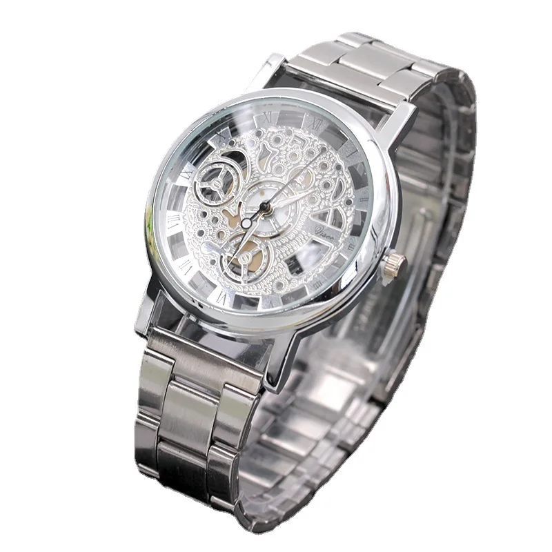 Perspective Hollow Non Mechanical Men's Watch Steel Band Performance ...