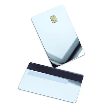 Custom Steel Nfc Metal Mirror Silver Card With Chip Slot And Magnetic ...
