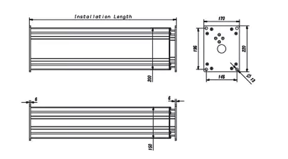 6000N Telescopic Electric Lifting Column Static Bending Moment 500Nm ...