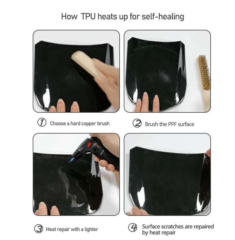 Transparent Anti Yellowing Vehicle Wrap - Self Healing TPU