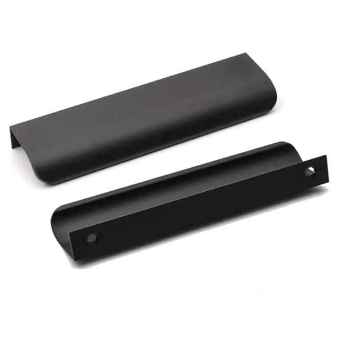 Matte Black Finger Cabinet Pulls - Durable & Stylish