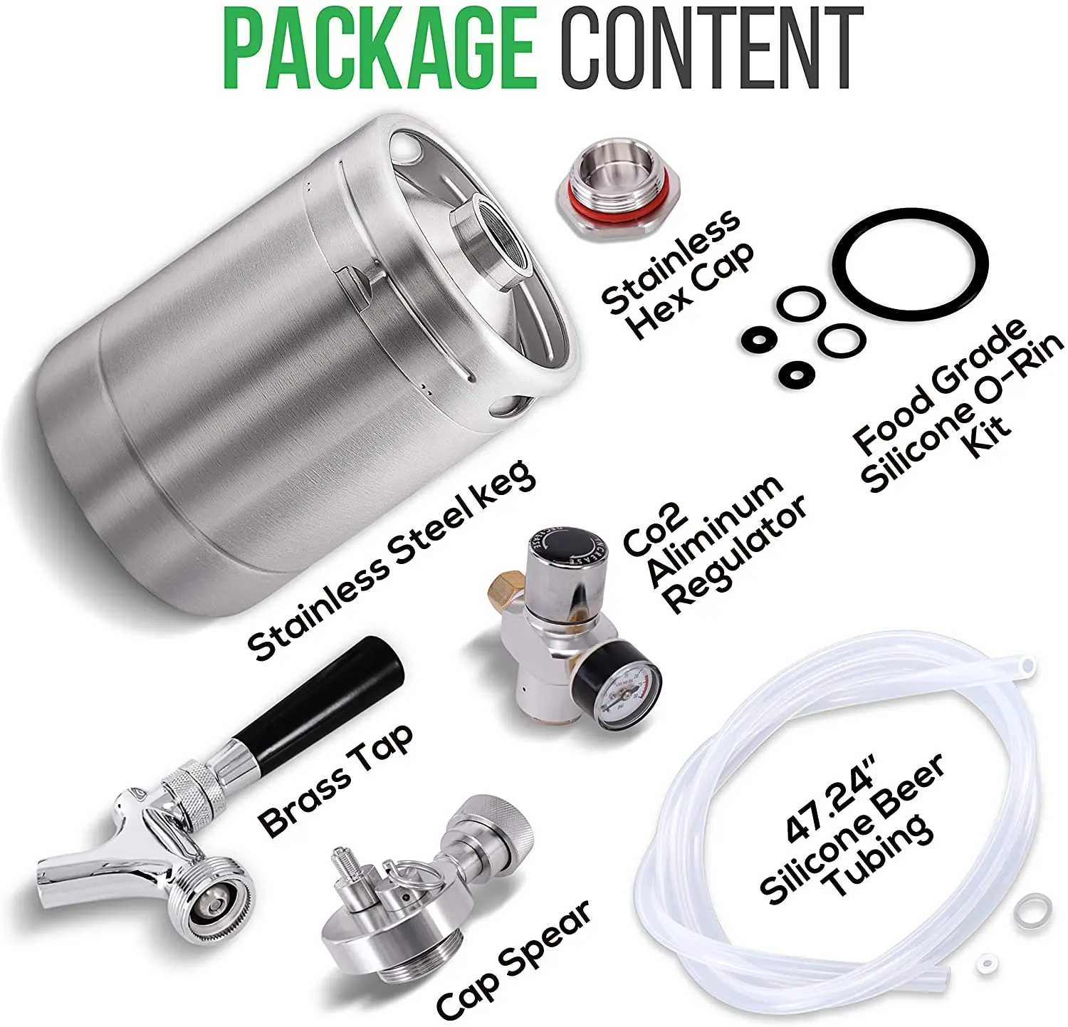 Beer Keg Mini Keg Tap Dispenser Matte Black Growler Carbonated Co2 ...