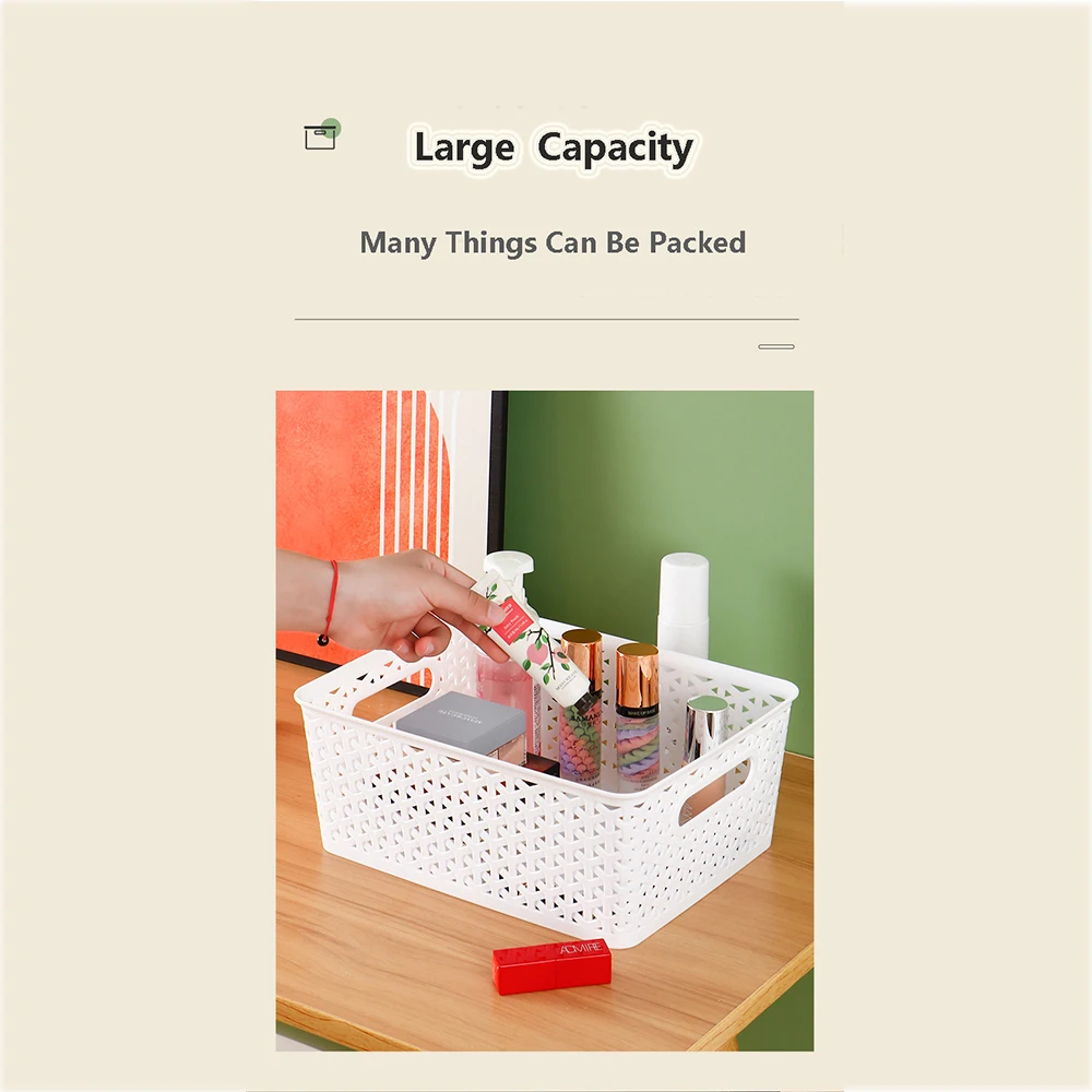 Plastic Hollow Storage Basket Sundry Kitchen Condiment Storage Basket ...