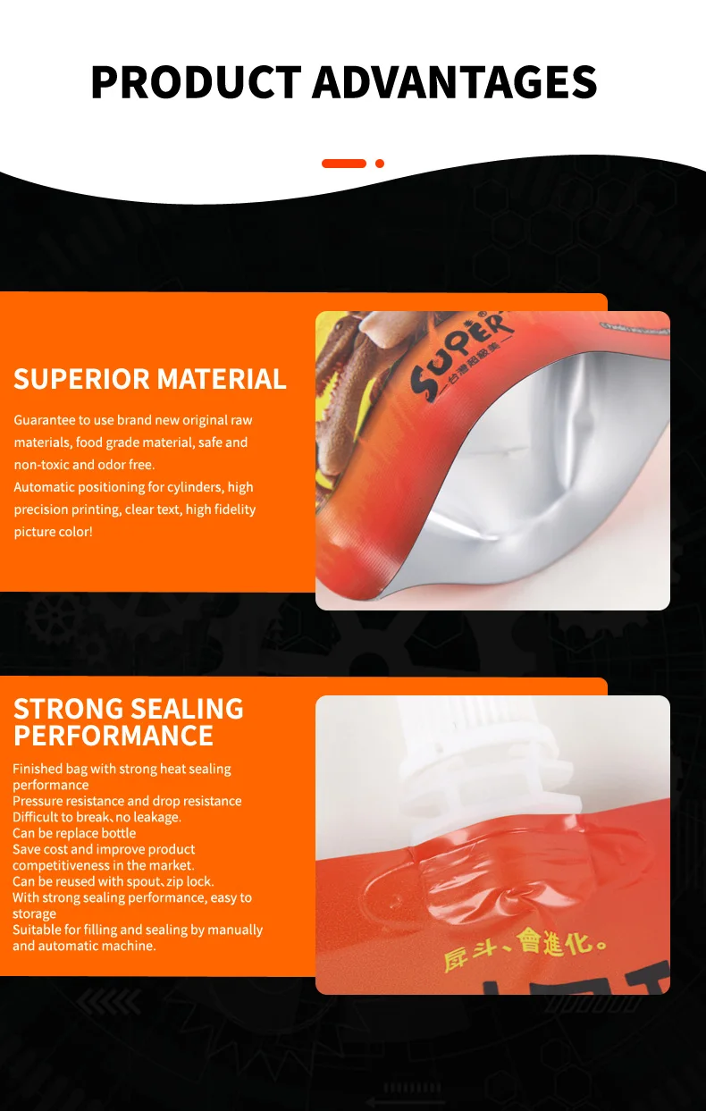 Custom Laminated Plastic Standing Fruit Juice Spout Pouch For Fruit ...