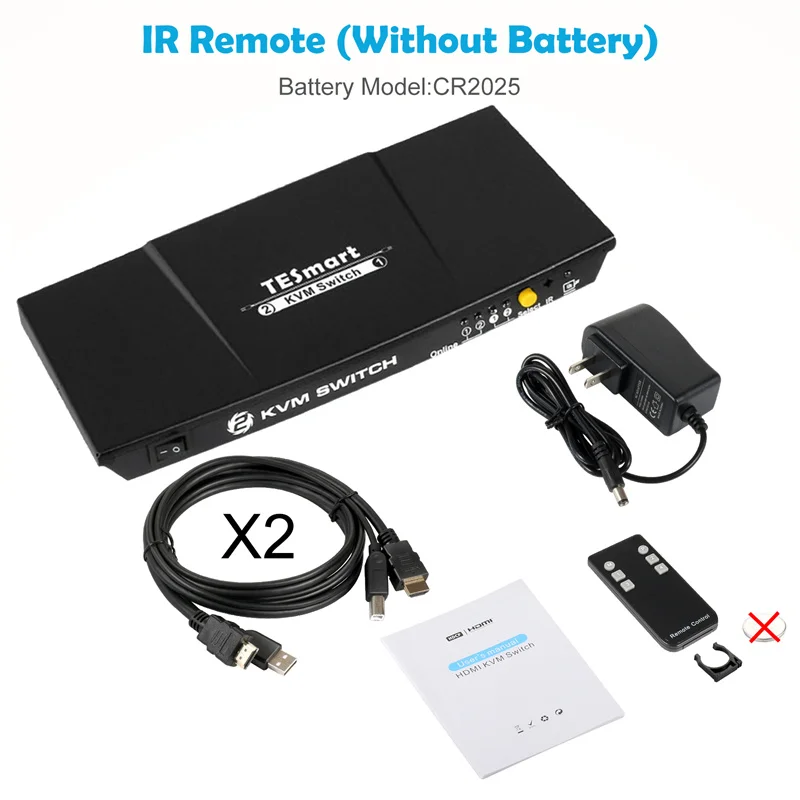 Tesmart 2 Way Hdmi Usb Kvm 2port Switch 2 Port Auto Kvm Switch Support ...