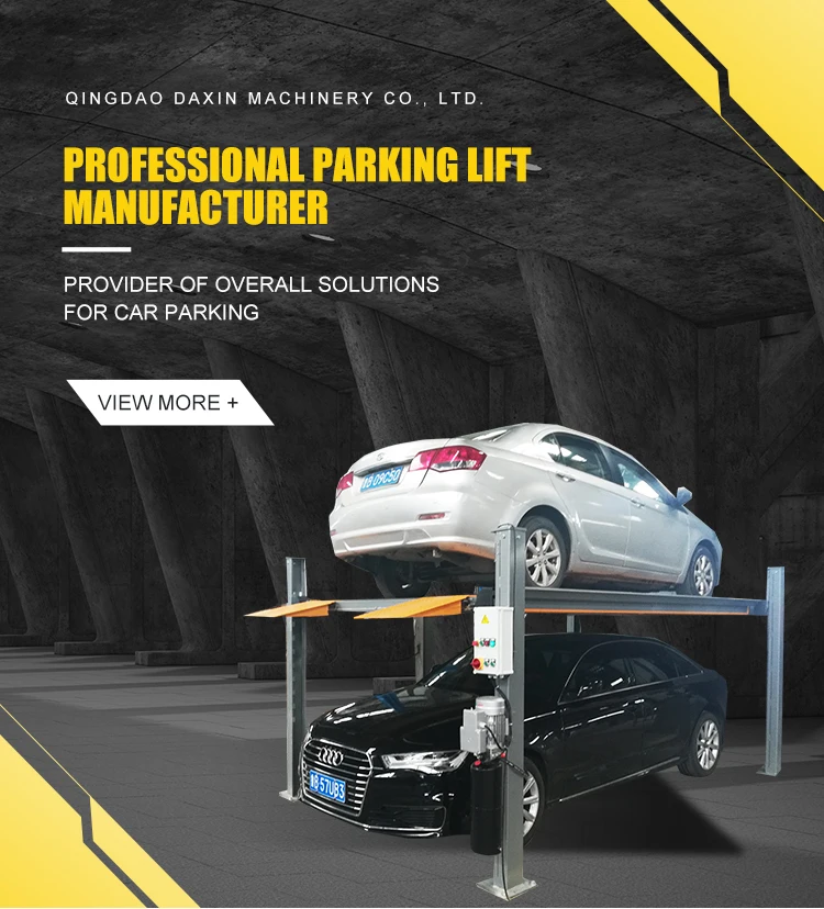 Customized 2 Level Double Deck 4 Post 4 Car Auto System Parking Lift ...