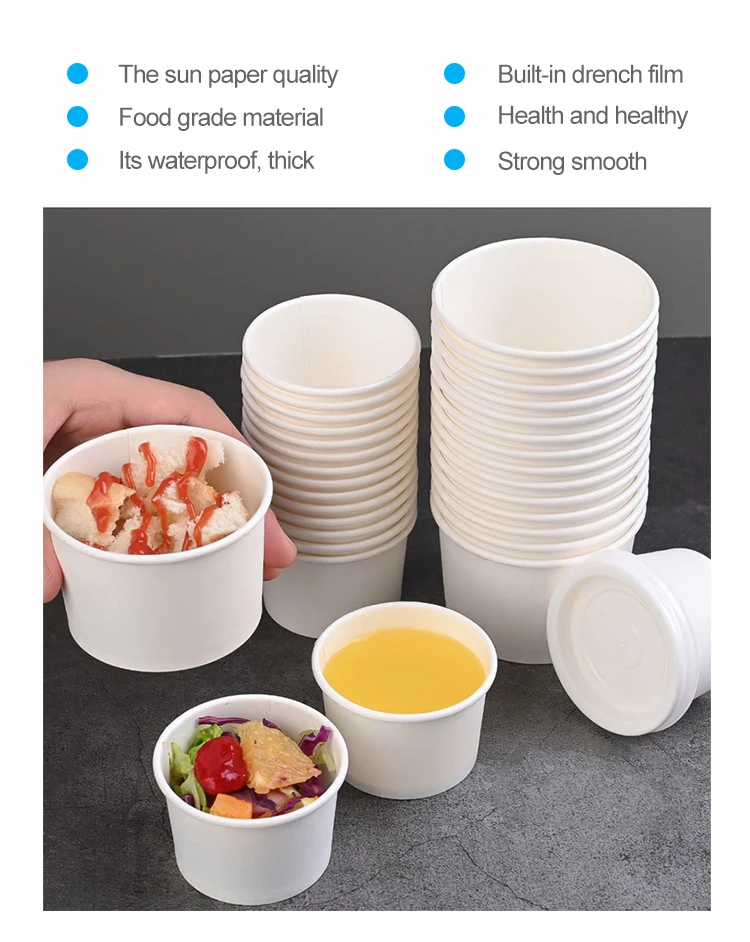 Eco-friendly 30ml Paper Sauce Cups - Biodegradable & Customizable