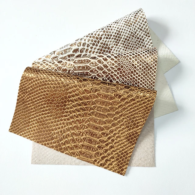 Custom Pvc Synthetic Leather Snake Python Skin Pu Fabric Embossed ...