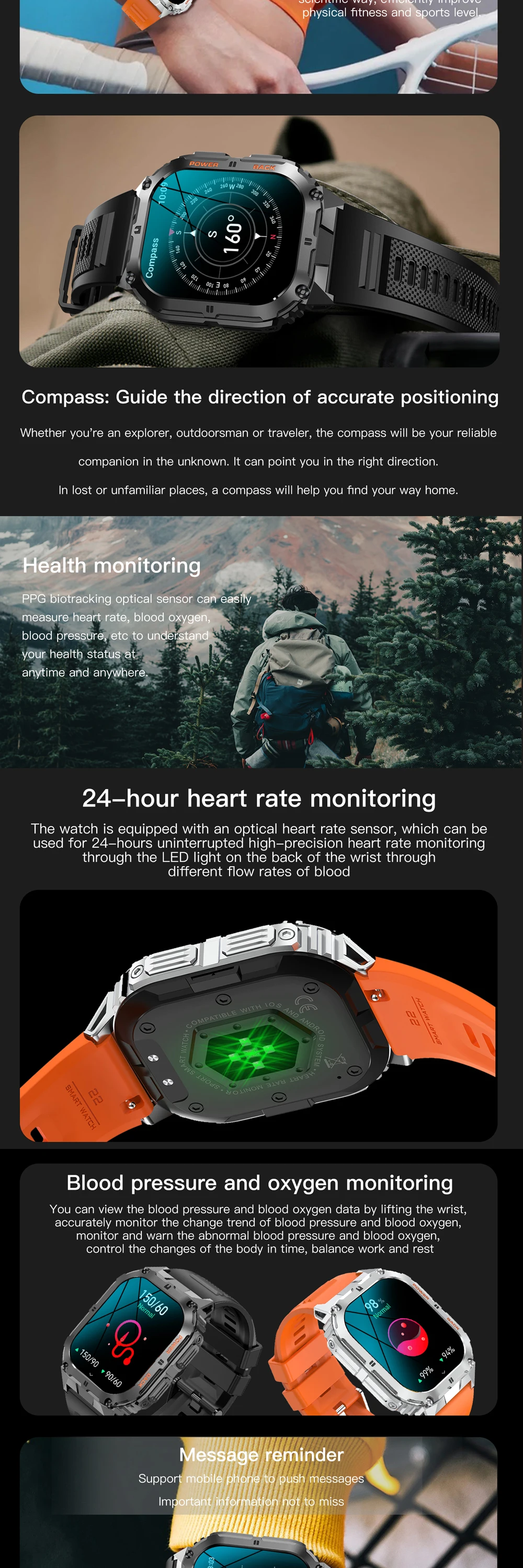 Hot K61 Pro Smart Watch - 1.96inch AMOLED Display & 380mah Battery