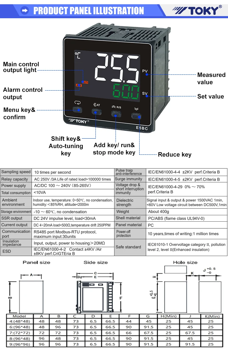 Rs485 Communication Modbus Thermostat PID Controller Temperature ...