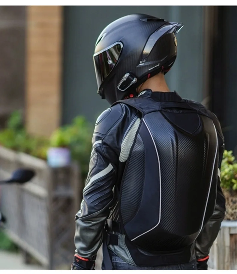 Customized Carbon Fiber Motorcycle Backpack - Waterproof