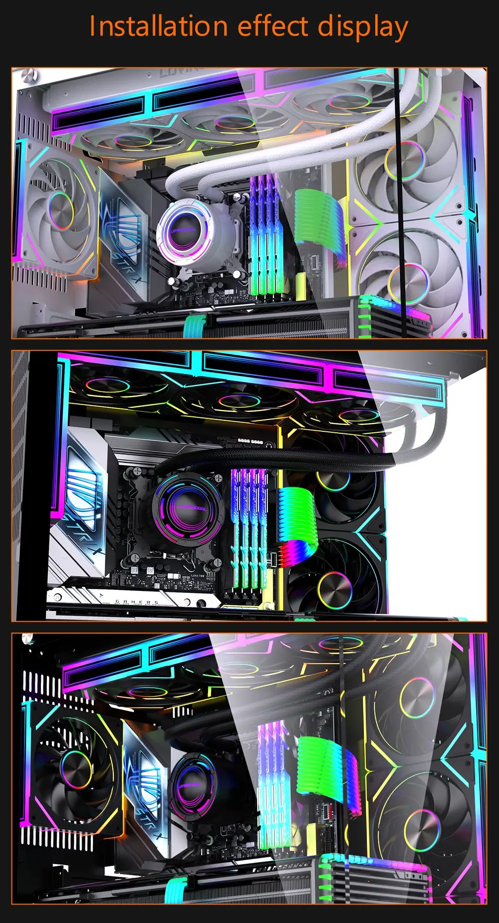 Lovingcool RGB CPU PC Radiator - 250W TDP Liquid Cooling