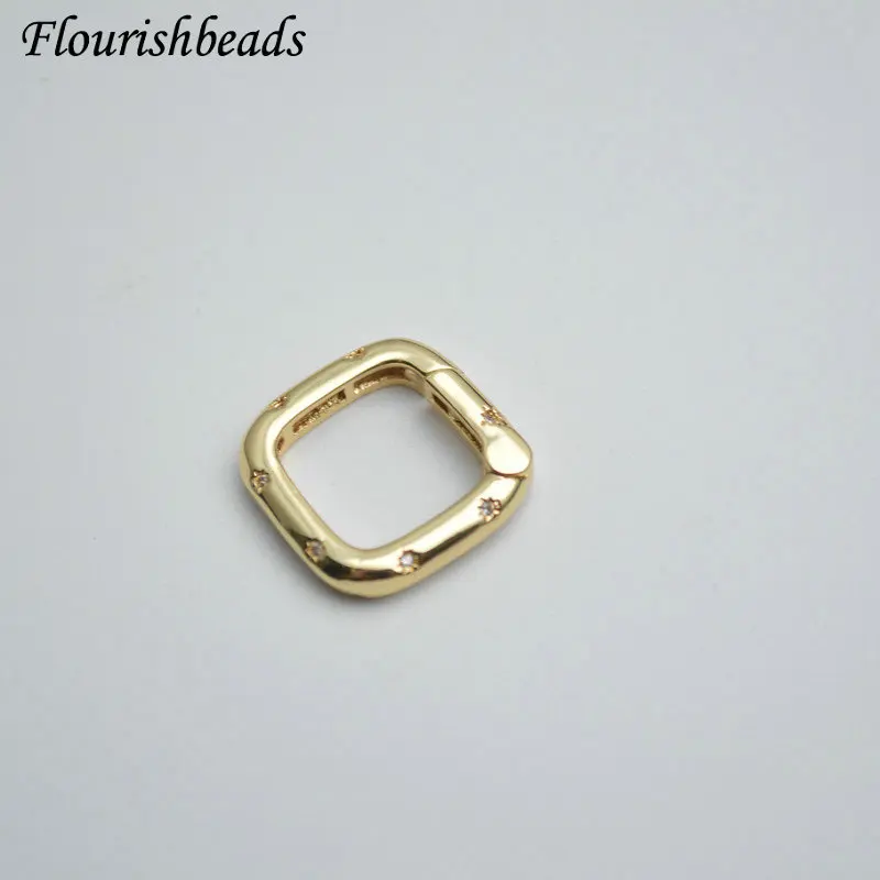 18k Gold Plated Shining Square Lock Clasp Brass Buckle For Bracelet ...