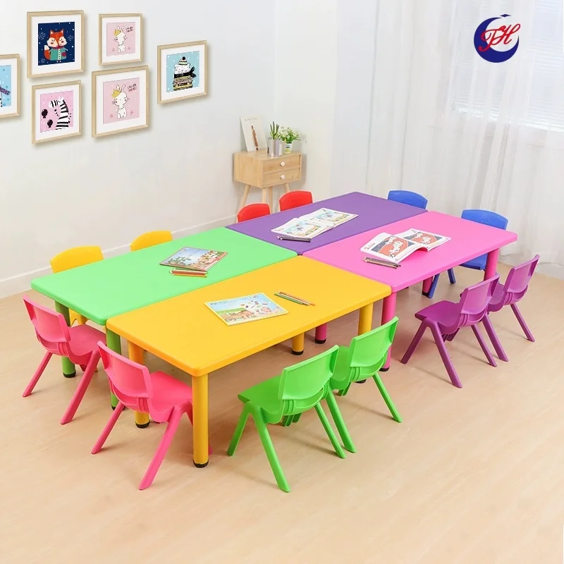 School Plastic Colorful Table and Chair Sets for Kindergarten