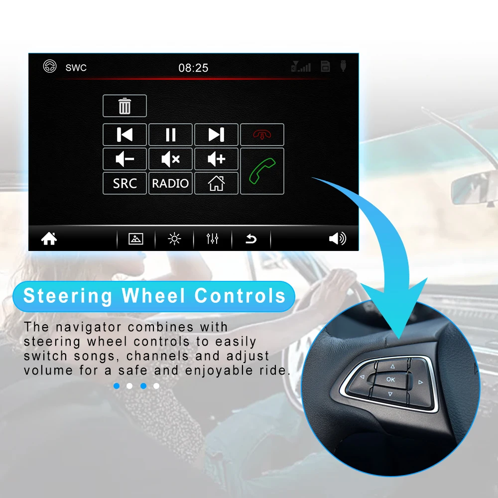 Podofo 1 Din 7" Radio Stereo Car MP5 Player with Touch Screen