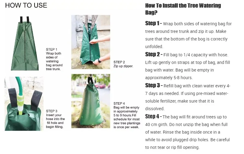 20 Gallon Tree Watering Bags Slow Release Drip Water Bags for New ...