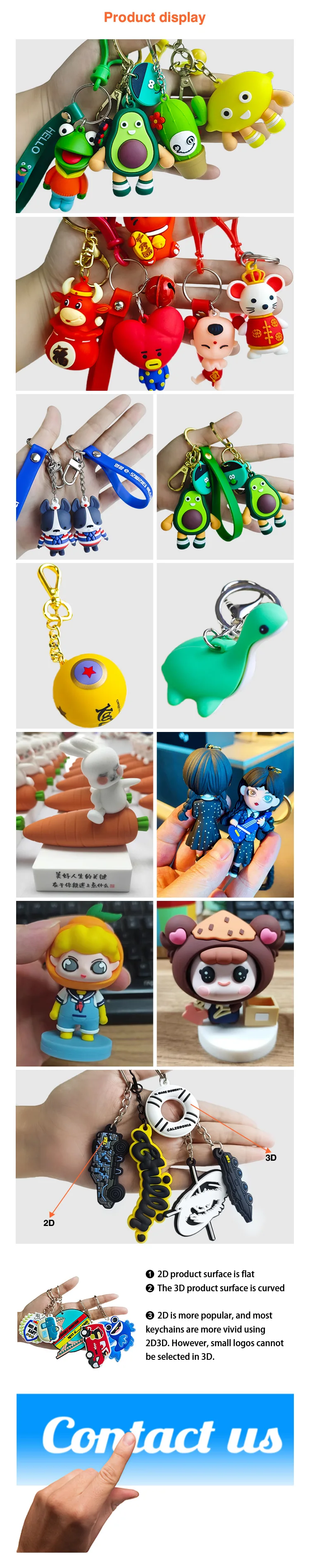 Custom Personalised 3d Keychain Pvc Rubber Keychains Cartoon Character ...