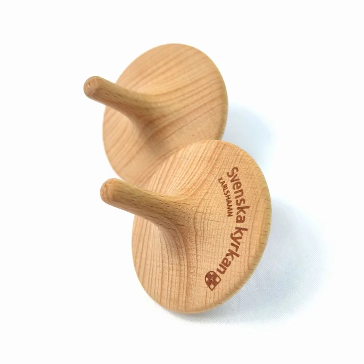 Beech Wood Spinning Top Wooden Gyro Classic Interesting Children ...