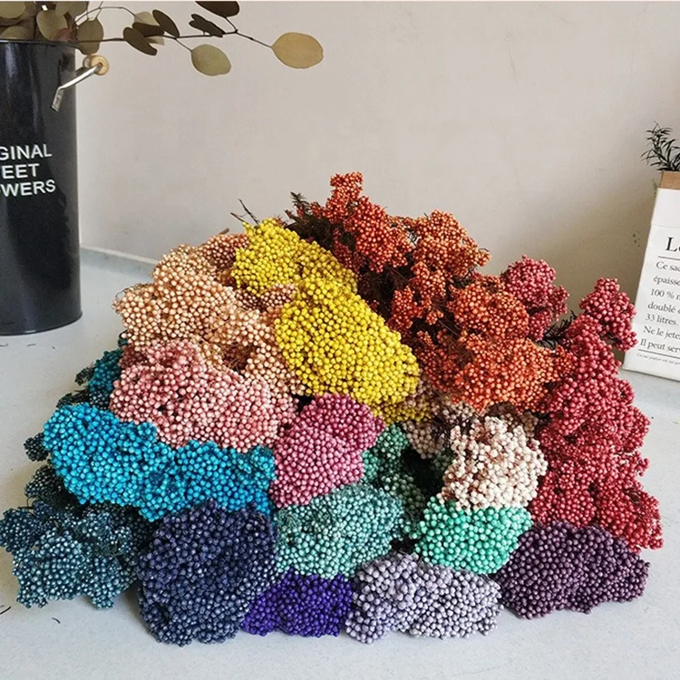 Yellow White Red Millet Dried Natural Flowers Arrangement Bouquet ...