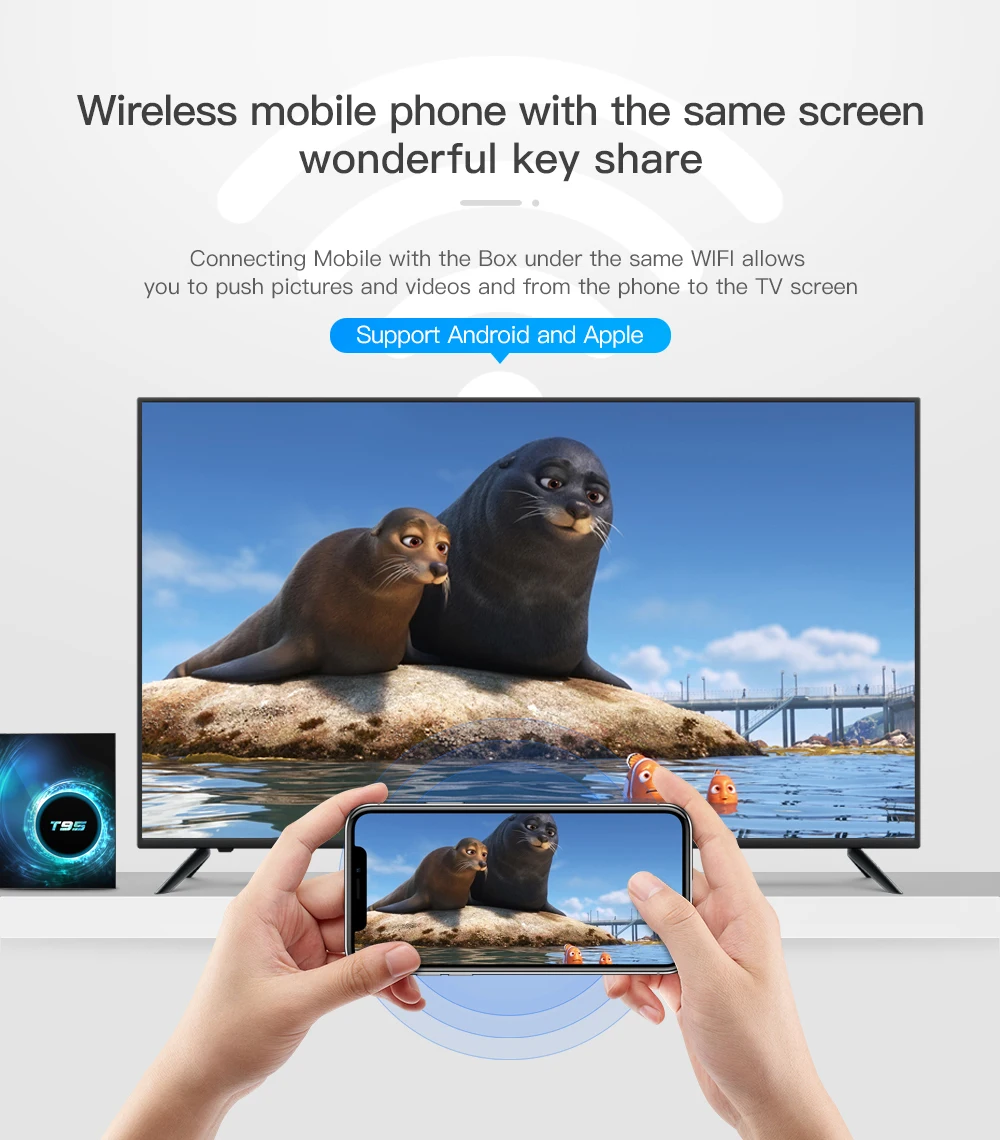 T95 H616 4G/64G Wifi H.265 6K Smart Android Box - Android 10.0