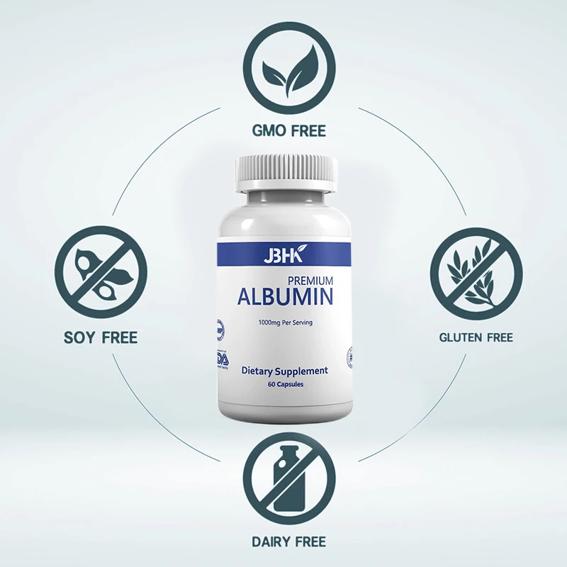 Premium Albumin Protein Supplement Extra Strength 1000 mg 240 Capsule ...