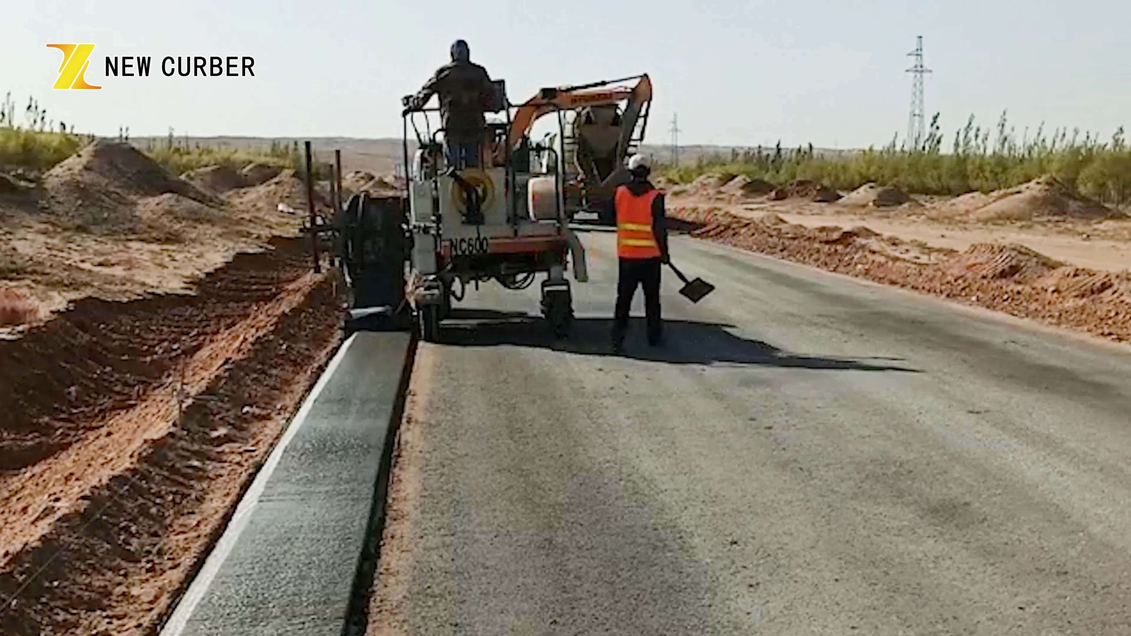 Concrete Curb Stone Slip Film Machine Small Highway Gutter Forming ...