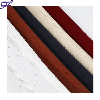 Custom Plain Dyed Jacquard Pointelle Cvc Hacci Knit Fabric For Clothes ...