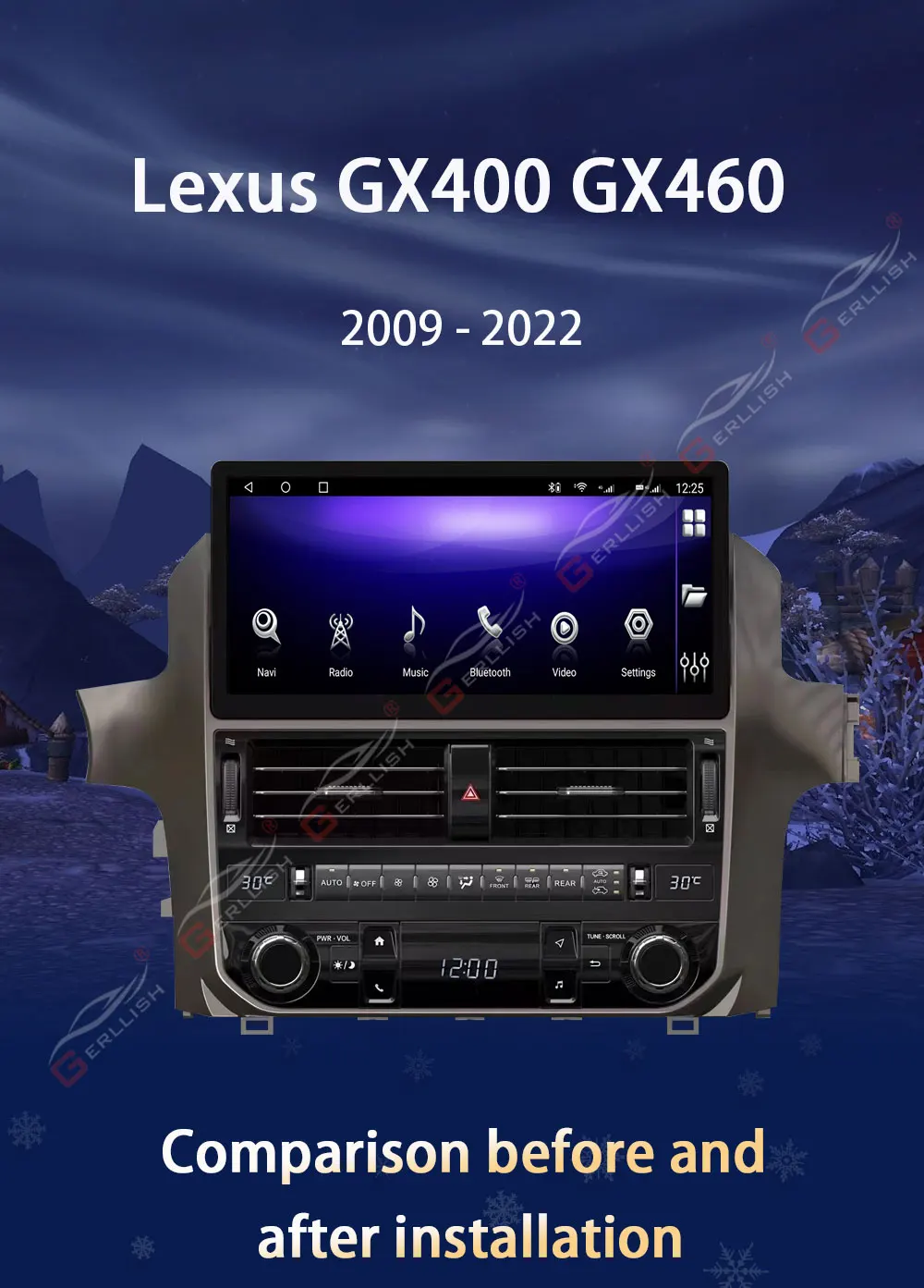 12.3inch All-New Car Radio Android for Lexus GX400 GX460