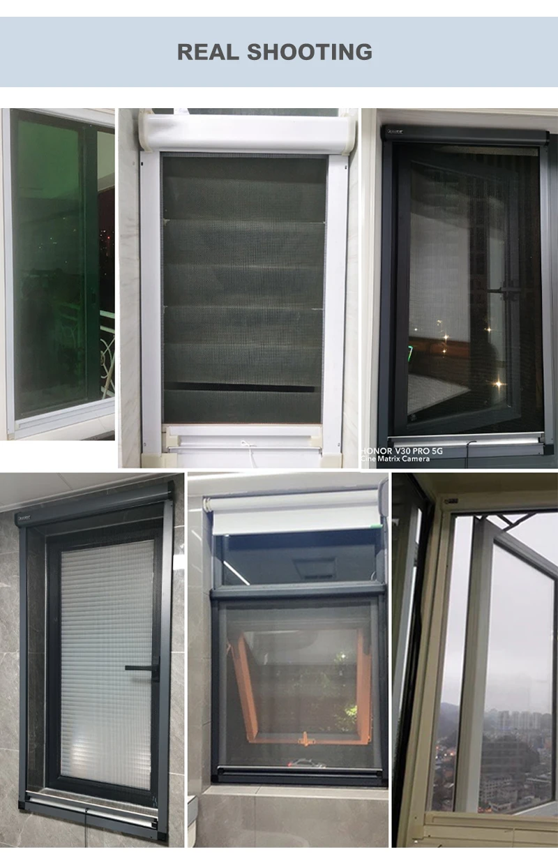 2023 Retractable Mosquito Net Rolling Window Mesh Sliding Push Up Aluminium Profile Insect ...