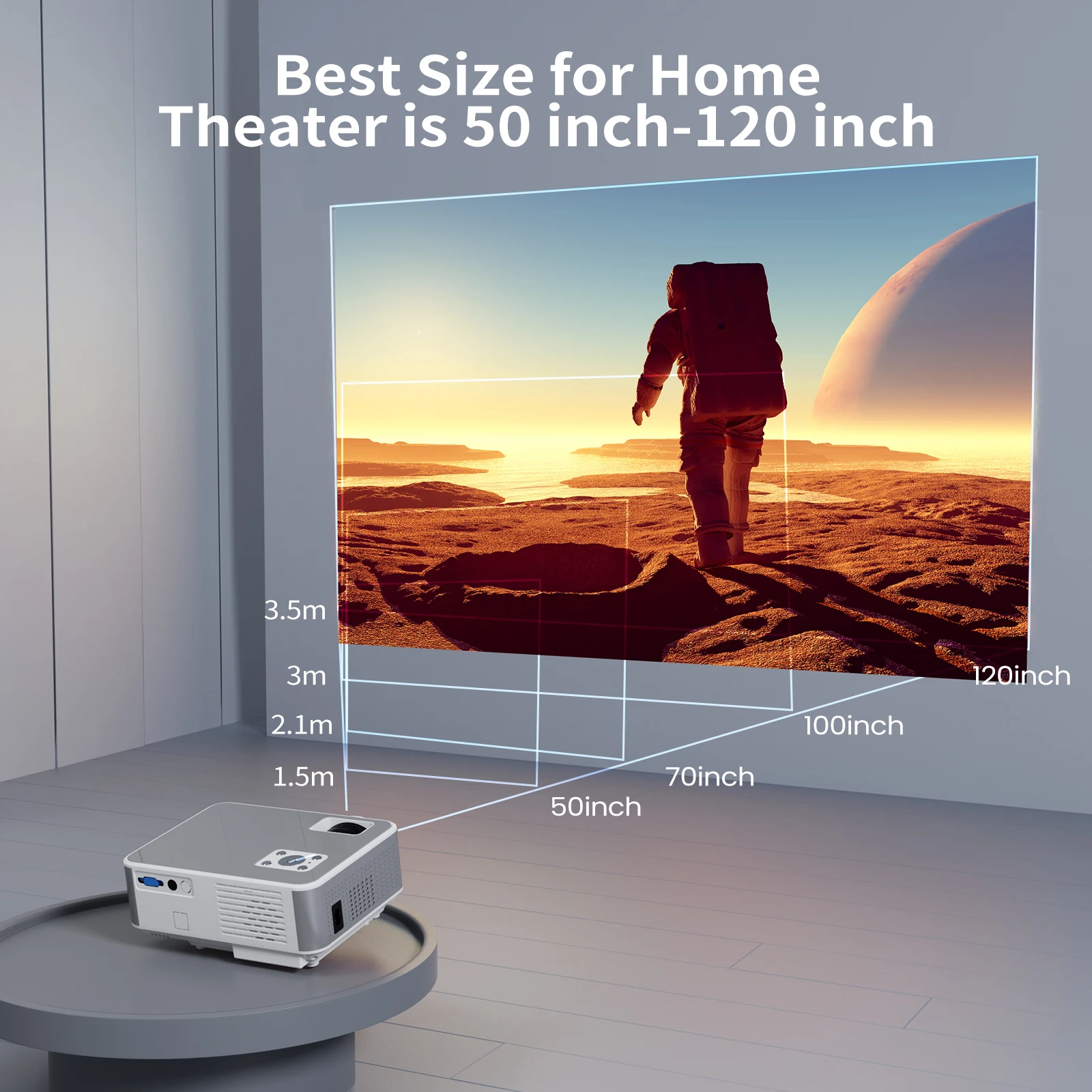 Portable LED Projector - 3D Home Cinema with Built-in DVD