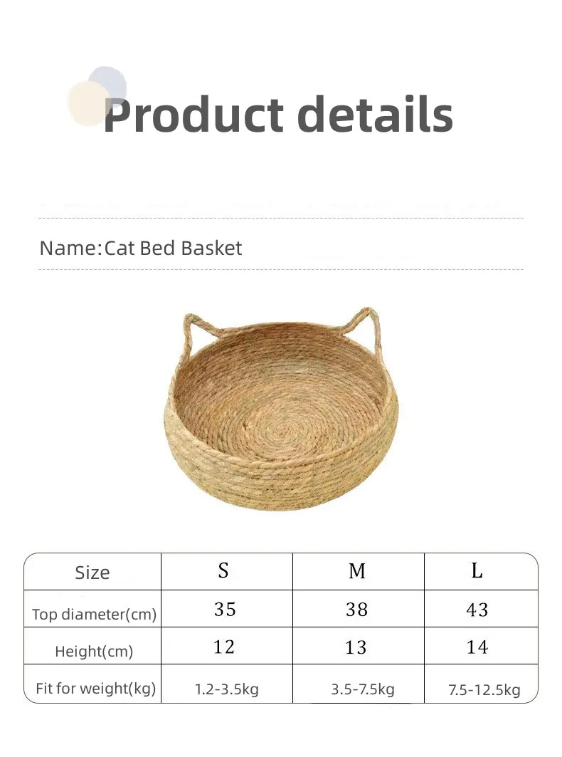 Wholesale Eco Friendly Straw Cat Mat Modern Furniture Handmade Cat Beds ...