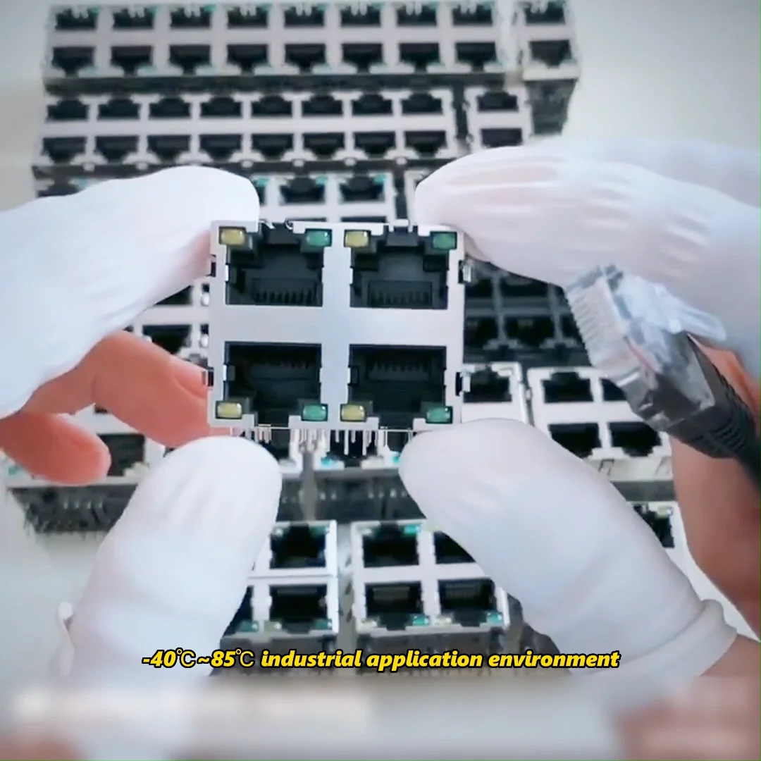 Rj45 Connector Shielded Stacked 2x2 8p8c Modular Jack E5j88-c4ajb2-l ...