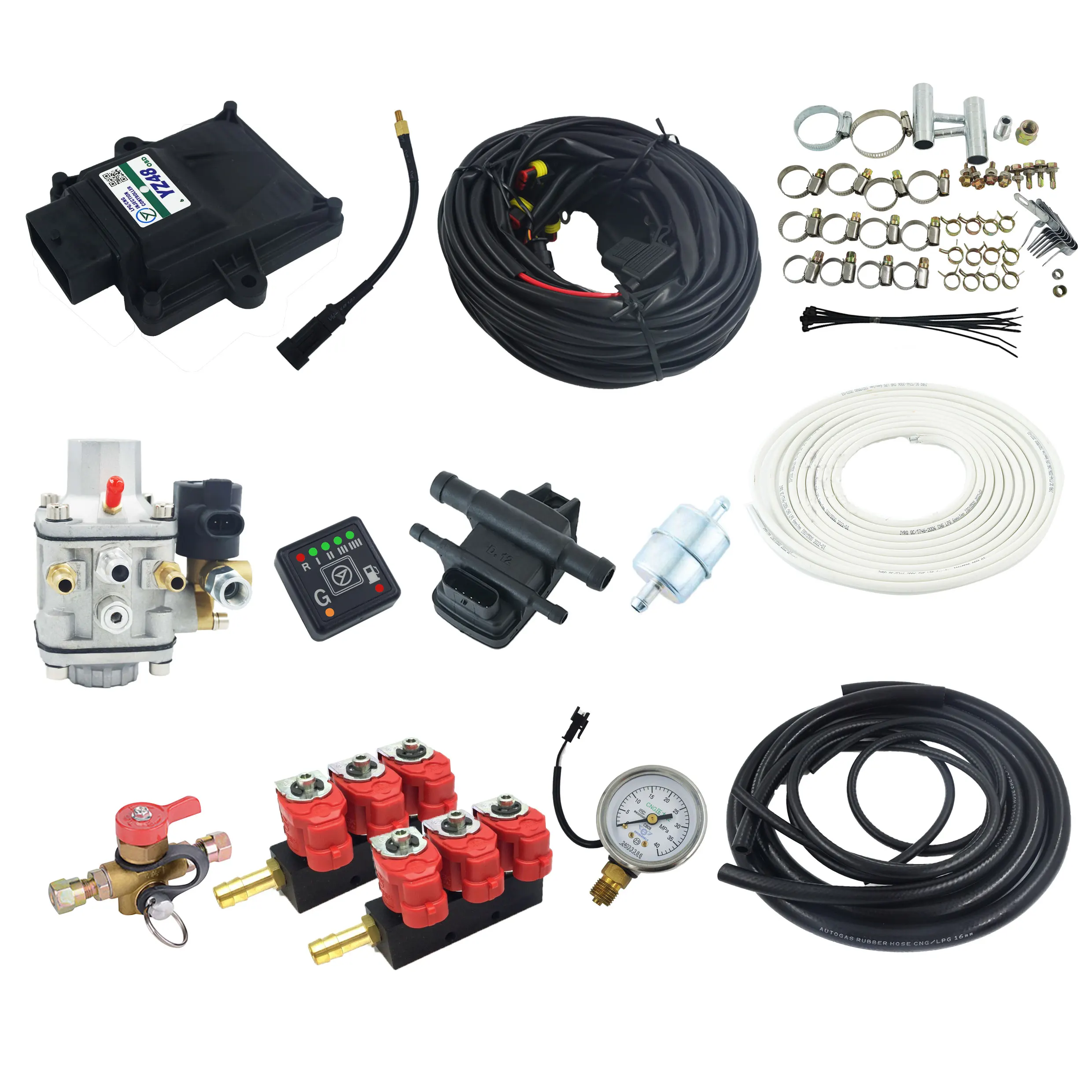 GLP NGV GNV Conversion Full Kit 6 Cylinder Auto Natural CNG Gas System ...