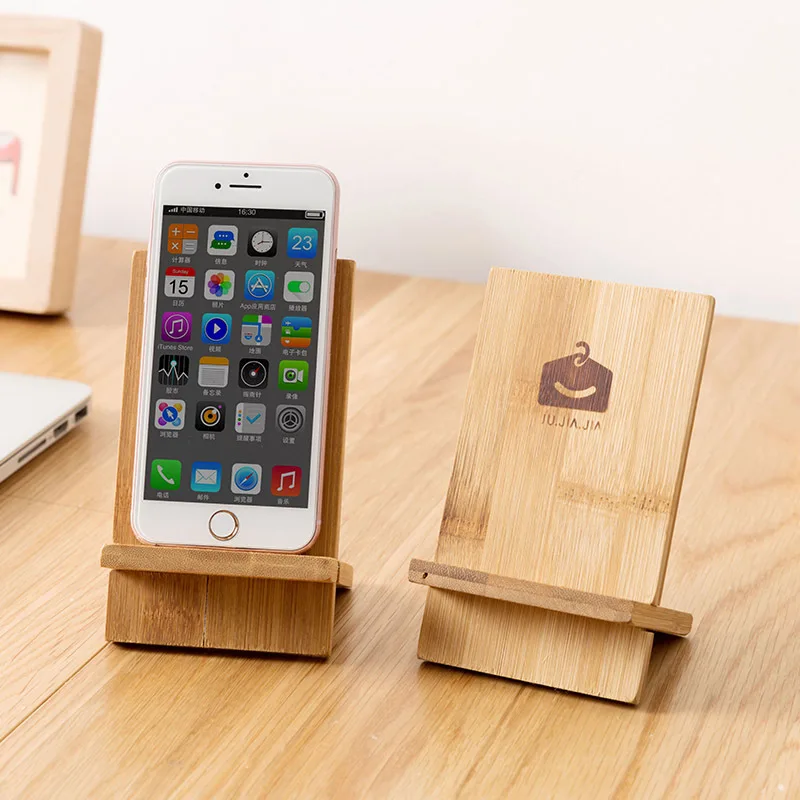Bamboo Phone Holder - Stylish & Functional Desk Accessory