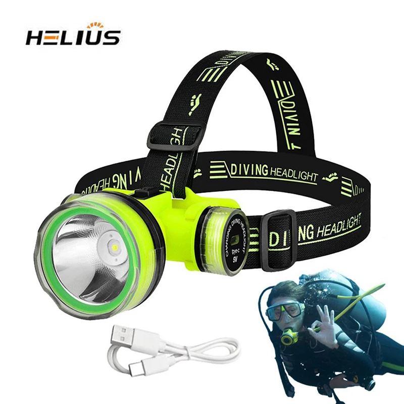 Helius Portable Rechargeable Underwater 350m 2 Lighting Modes ...