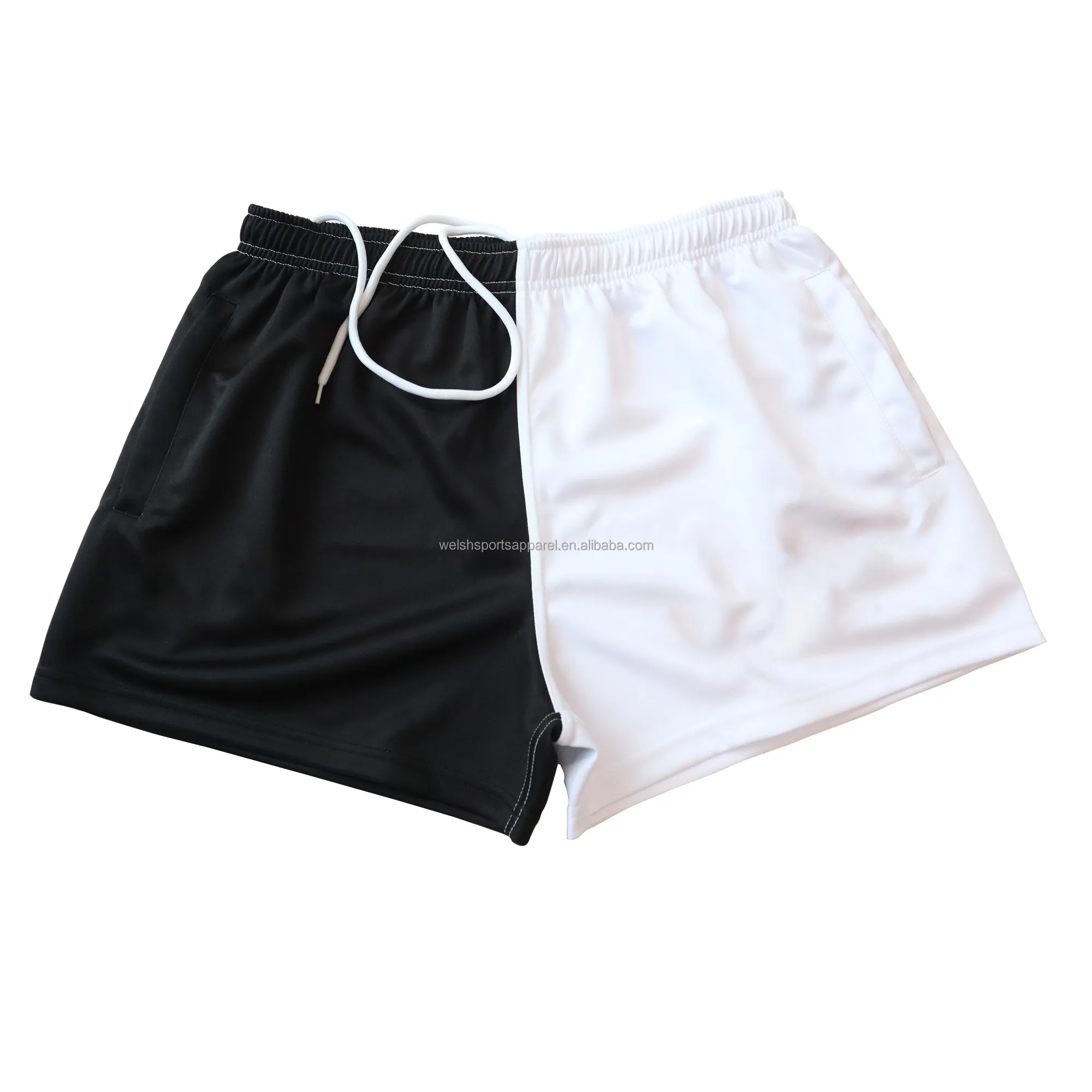 Custom Logo Wholesale Ready Made Plain White Rugby Shorts