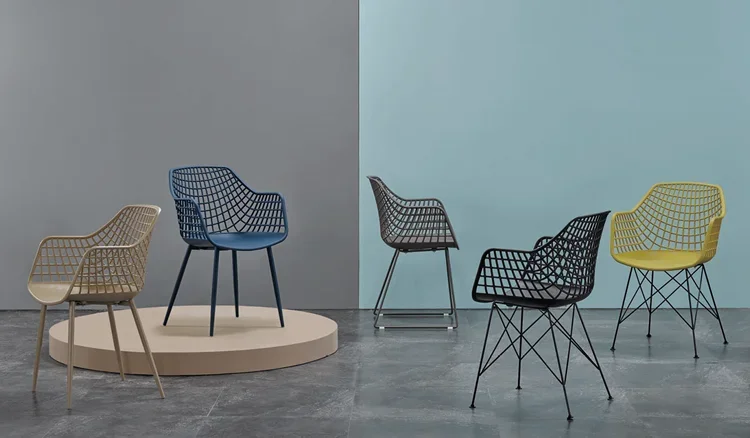 Wholesale Modern Restaurant Furniture Mesh Chair Outdoor Pp Seat ...